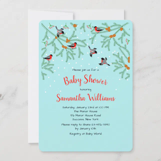 Winter Birds Invitation | Zazzle