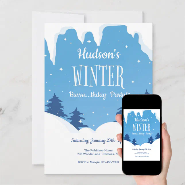 Winter Birthday Party Invitation | Zazzle