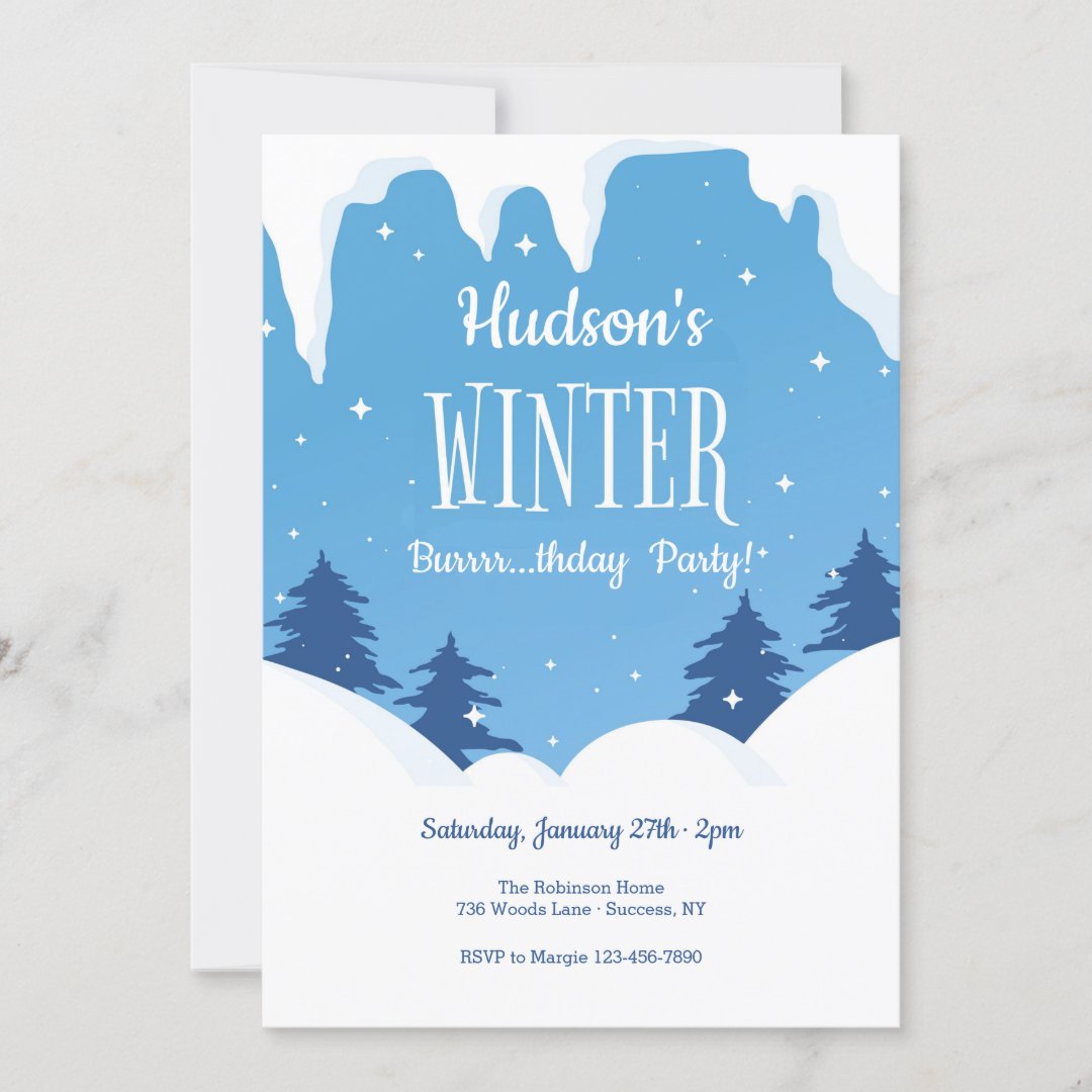 Winter Birthday Party Invitation | Zazzle