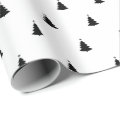 Winter Black And White Christmas Tree Holiday Wrapping Paper | Zazzle