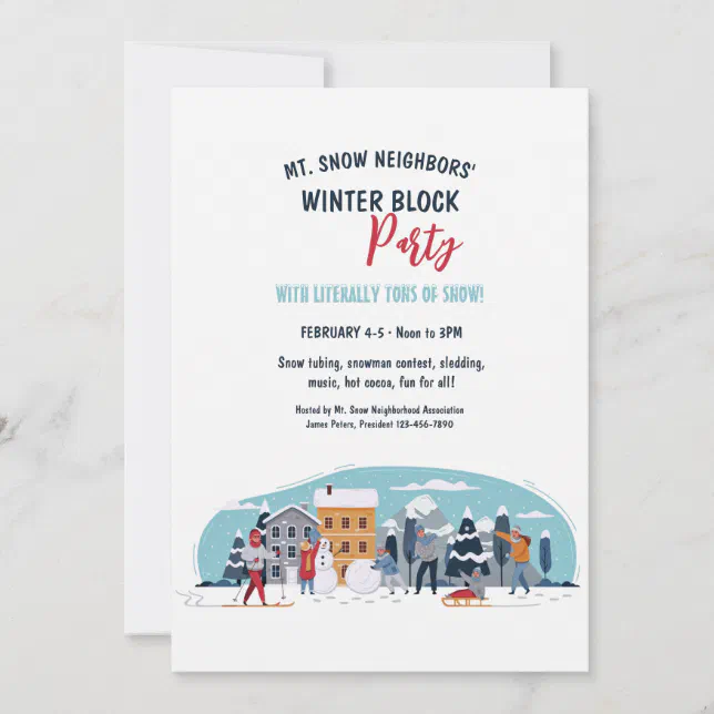 Winter Block Party Invitation | Zazzle