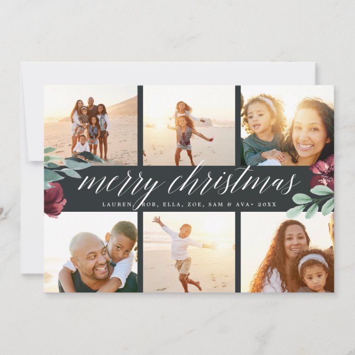 Winter Blooms | Multi Photo Holiday Card | Zazzle.com