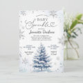 Winter Blue Baby Sprinkle Boy Baby Shower Invitation | Zazzle
