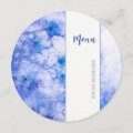 Winter Blue Garden Wedding Circle Menu | Zazzle
