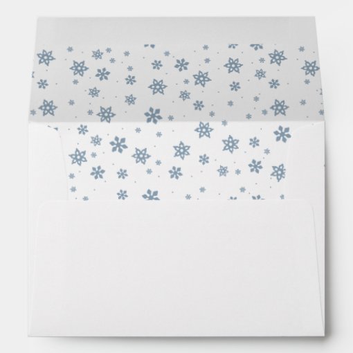 Winter Blue Ice Snowflake Holiday Envelope | Zazzle