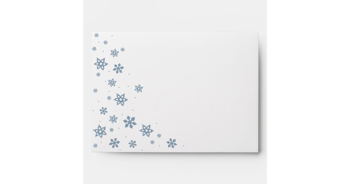 Winter Blue Ice Snowflake Holiday Envelope | Zazzle