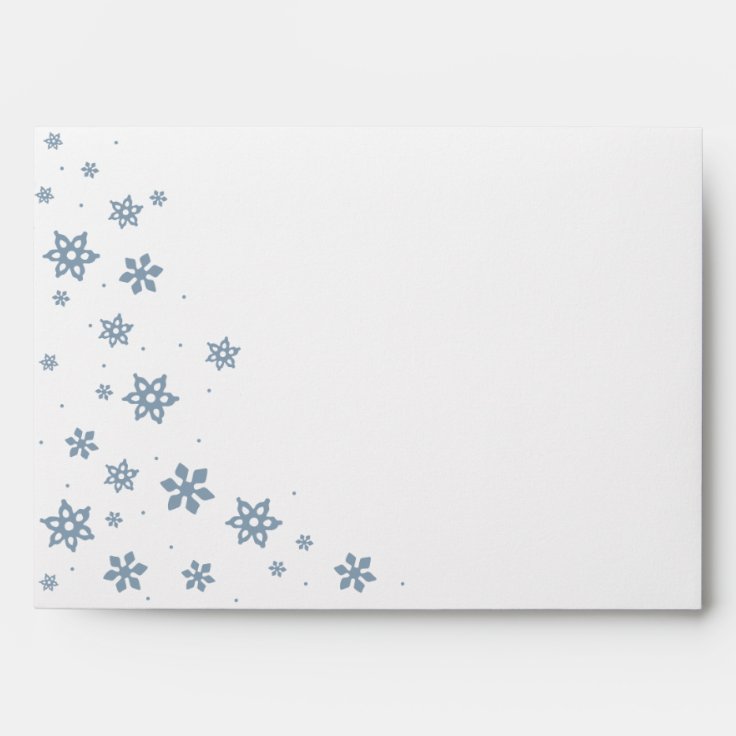 Winter Blue Ice Snowflake Holiday Envelope | Zazzle