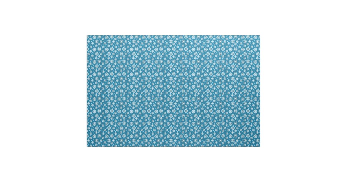 Winter Blue Snowflake Pattern Fabric | Zazzle