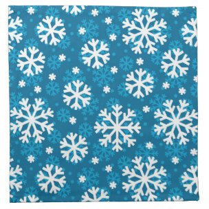 Winter Blue Snowflake Pattern Fabric | Zazzle