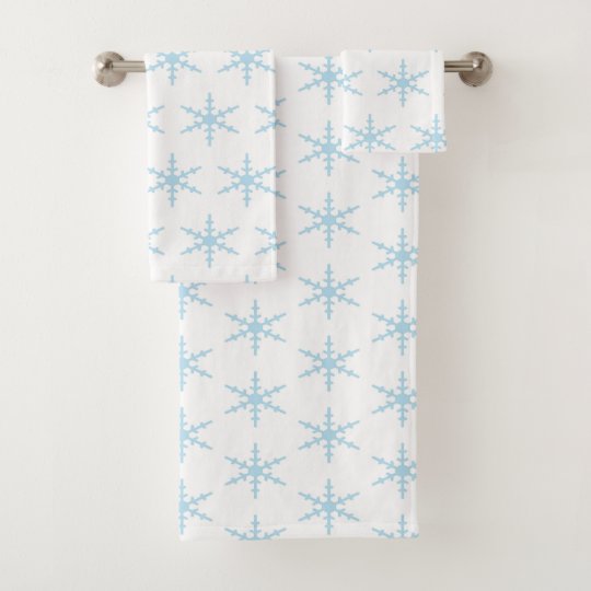 winter blue snowflakes bath towel set | Zazzle.com