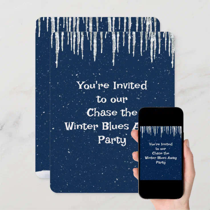 Winter Blues Party Invitation | Zazzle