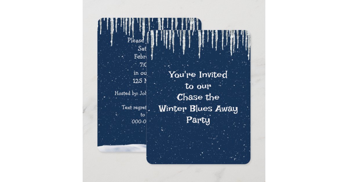 Winter Blues Party Invitation | Zazzle