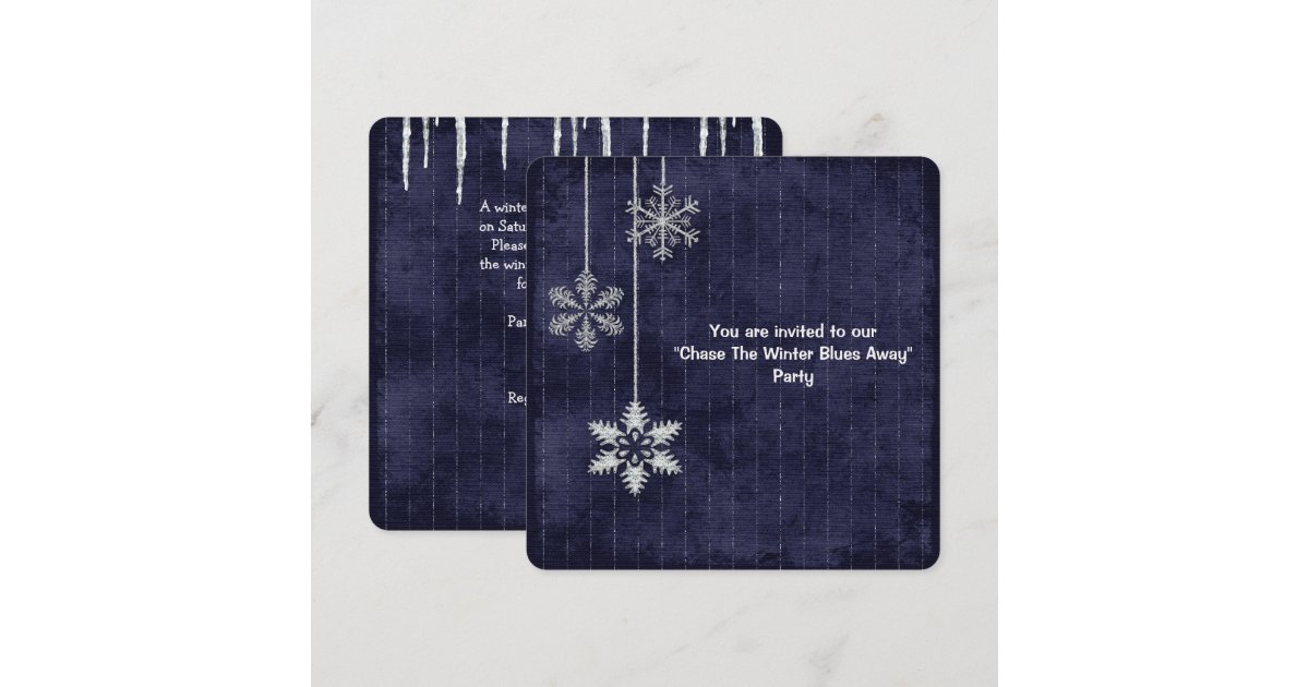 Winter Blues Party Invitation | Zazzle