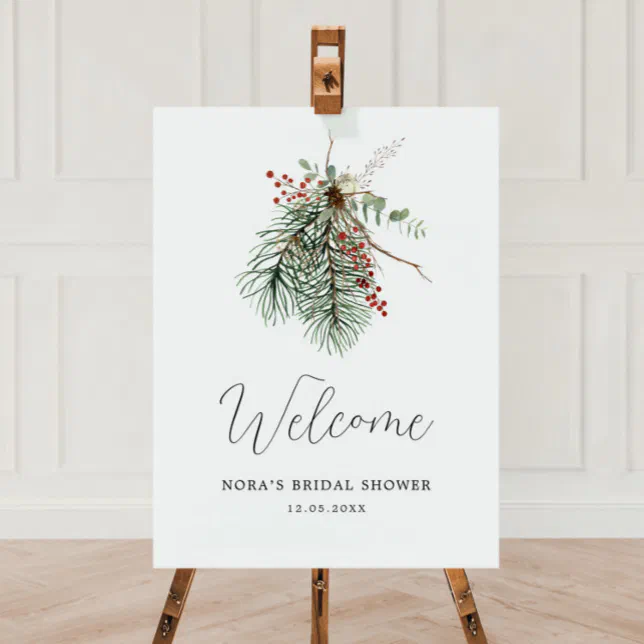 Winter Botanical Welcome Sign | Zazzle