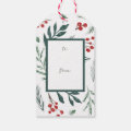 Winter Botanicals Elegant Holiday Christmas Gift Tags | Zazzle