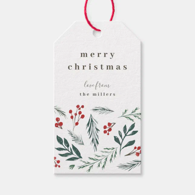 Winter Botanicals Elegant Holiday Christmas to Gift Tags | Zazzle