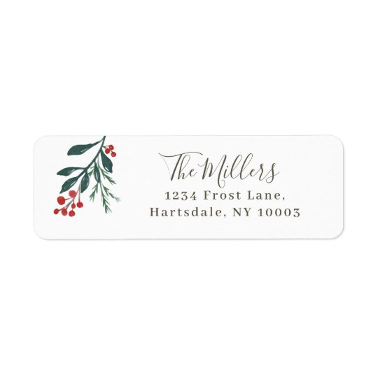 Winter Botanicals Elegant Holiday Return Address Label | Zazzle.com