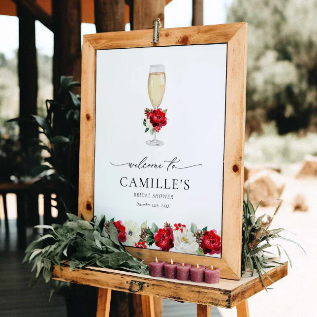 Winter Bridal Champagne Brunch Welcome Sign | Zazzle