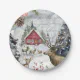 Winter Cabin Woodland Forest Paper Plates | Zazzle