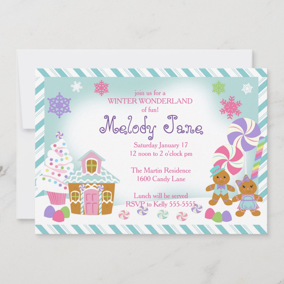 Winter Candy Land Invitation | Zazzle