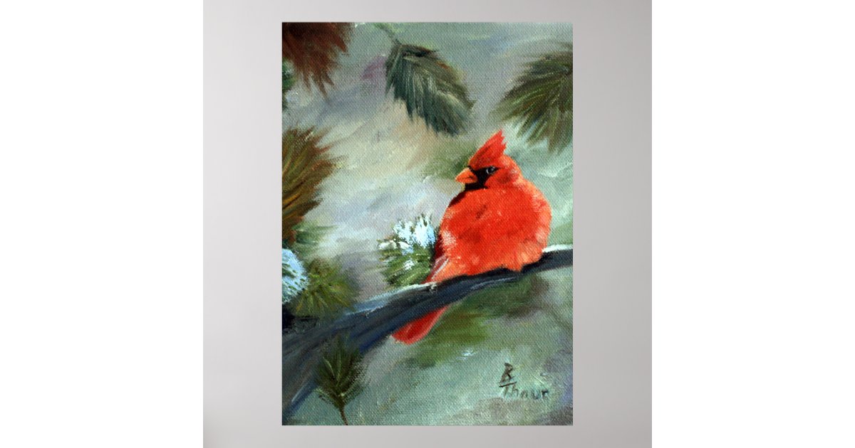 Winter Cardinal Poster | Zazzle