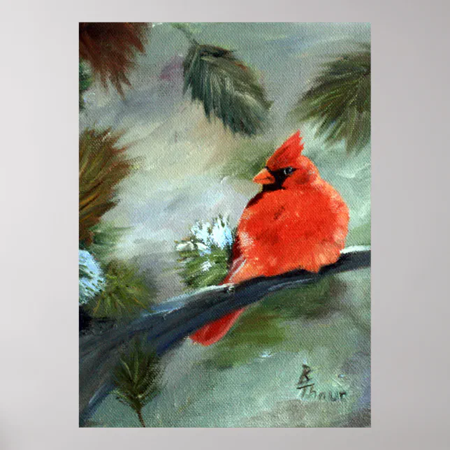 Winter Cardinal Poster | Zazzle