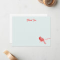 Winter Cardinal Thank you Note Card | Zazzle