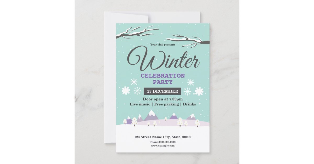 Winter Celebration Party Invitation | Zazzle