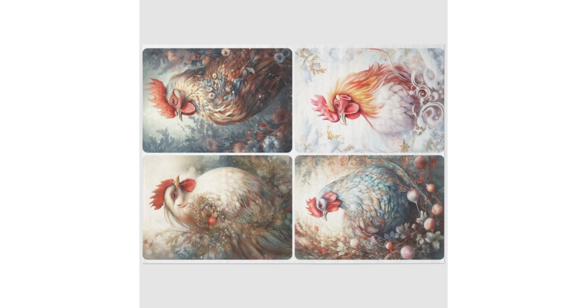 Winter Chickens Tissue Paper | Zazzle