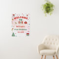 Winter Christmas Birthday Party Welcome Sign | Zazzle
