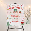 Winter Christmas Birthday Party Welcome Sign | Zazzle