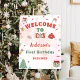 Winter Christmas Birthday Party Welcome Sign | Zazzle