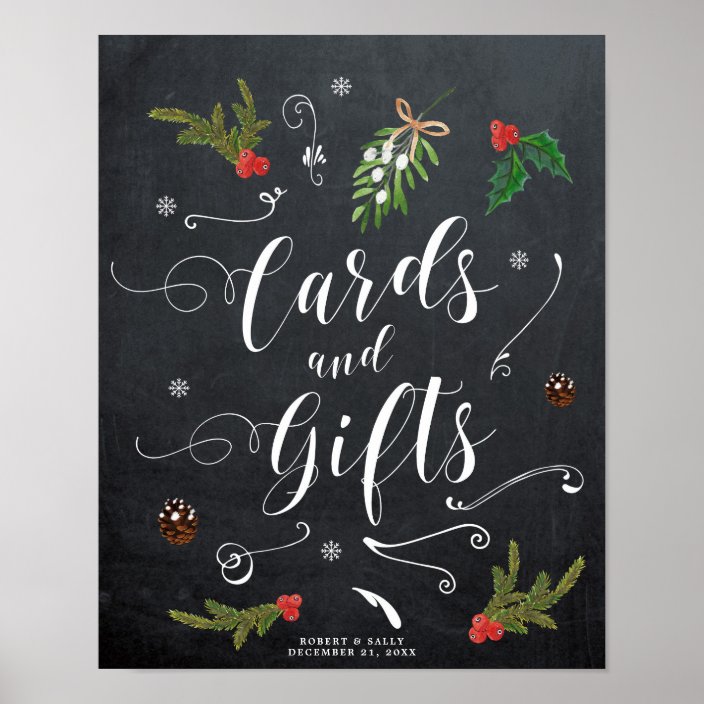winter christmas cards and gifts sign wedding | Zazzle.com