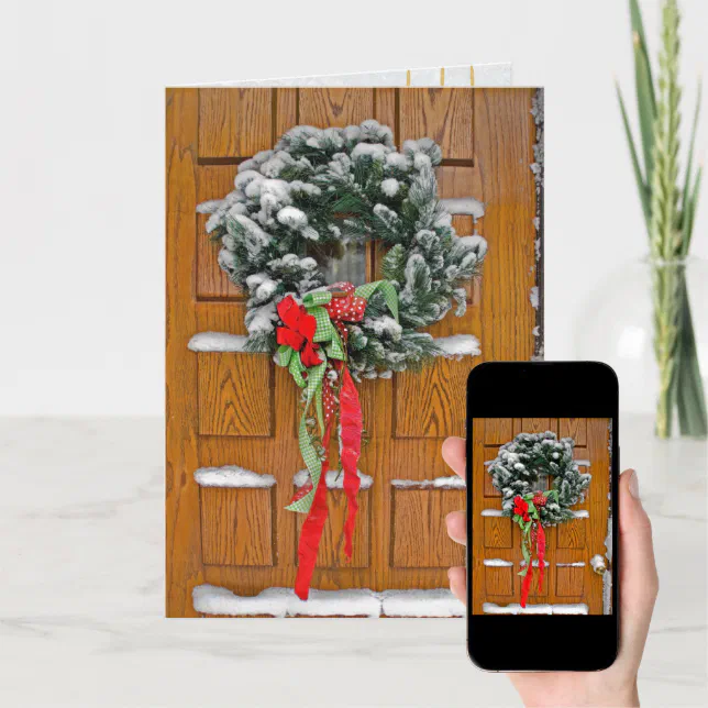 Winter Christmas Door Holiday Card | Zazzle