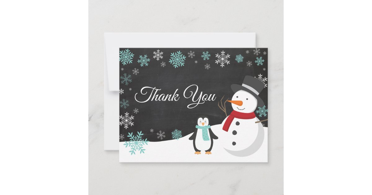 Winter Christmas Holiday Snowflake Thank You card | Zazzle