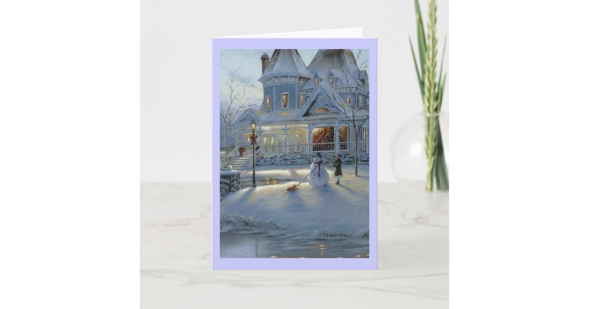 Winter Christmas Snow Scene Holiday Card | Zazzle