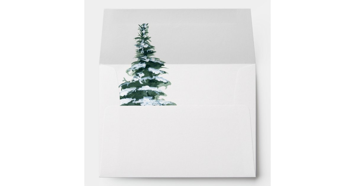 Winter Christmas Tree Envelope | Zazzle
