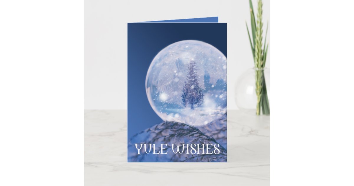 Winter Crystal Yule Card | Zazzle