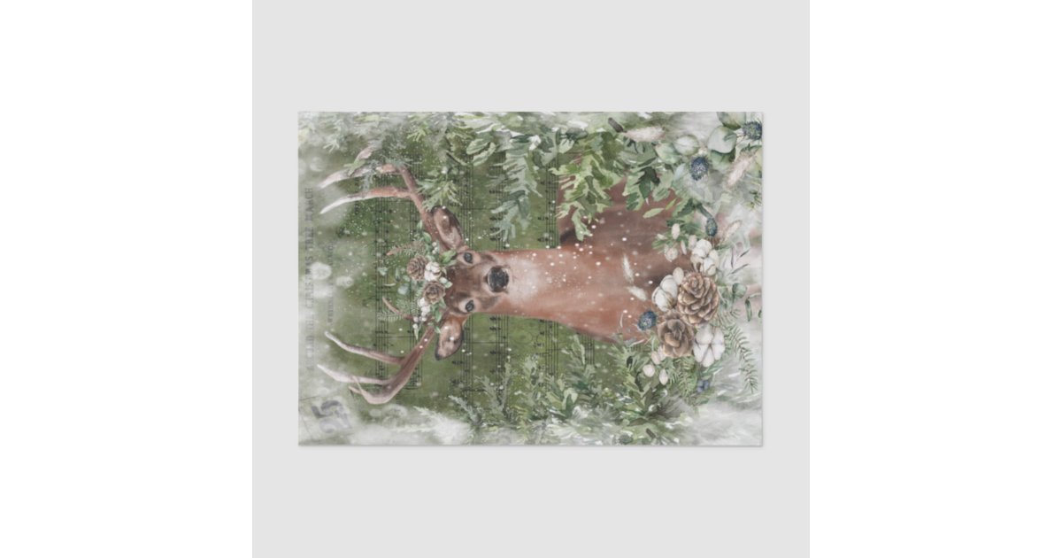 Winter Deer Tissue Paper | Zazzle