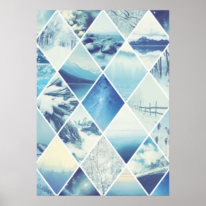 Winter Diamond Pattern Poster | Zazzle.com
