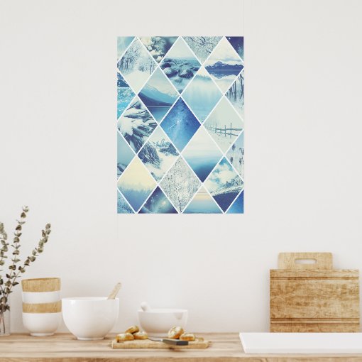 Winter Diamond Pattern Poster | Zazzle