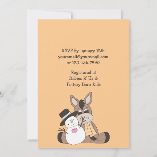 Winter Donkey Baby Shower Invitation | Zazzle