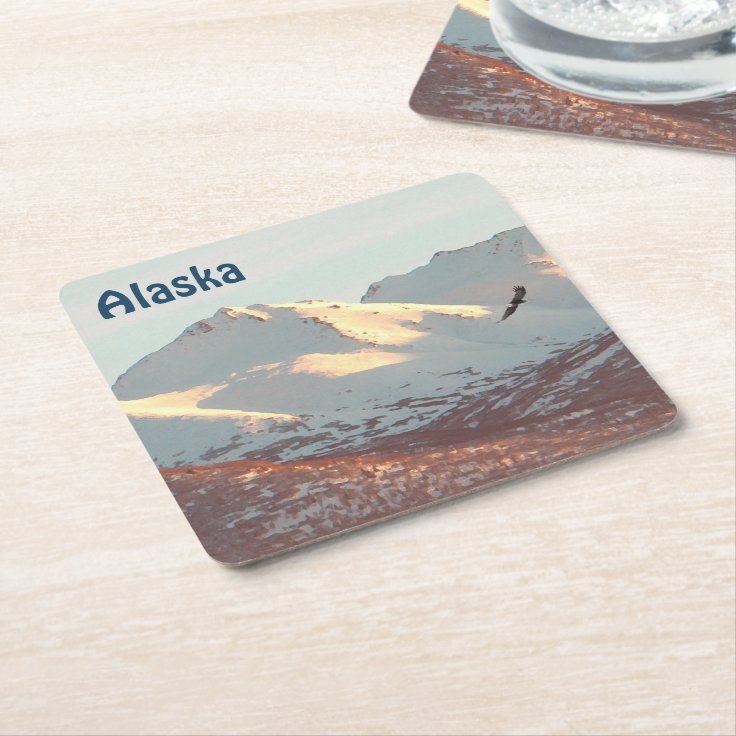Winter Eagle Square Paper Coaster | Zazzle