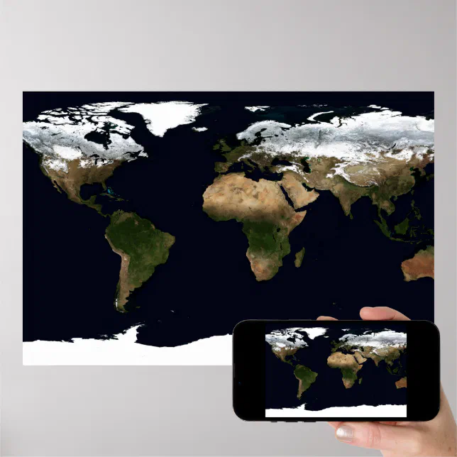 Winter Earth Geographical World Atlas Map Poster | Zazzle
