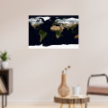 Winter Earth Geographical World Atlas Map Poster | Zazzle