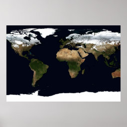 Winter Earth Geographical World Atlas Map Poster | Zazzle