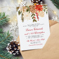 Winter Evergreen Flowers Wedding Invitation | Zazzle