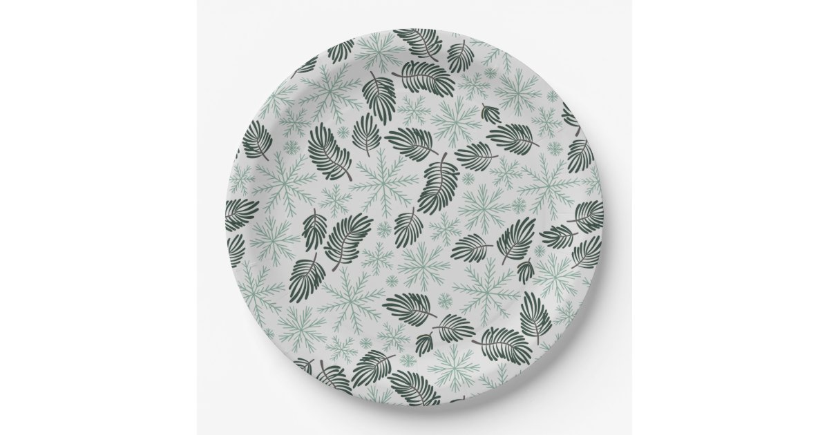 Winter Evergreen Holiday Paper Plates | Zazzle