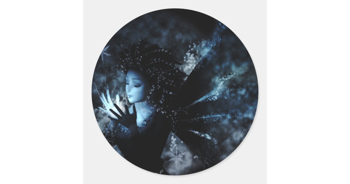 Winter Fairy Classic Round Sticker | Zazzle