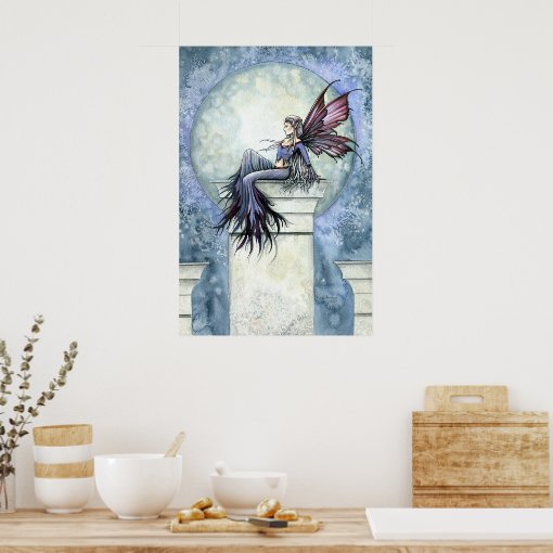Winter Fairy Full Moon Poster Print | Zazzle
